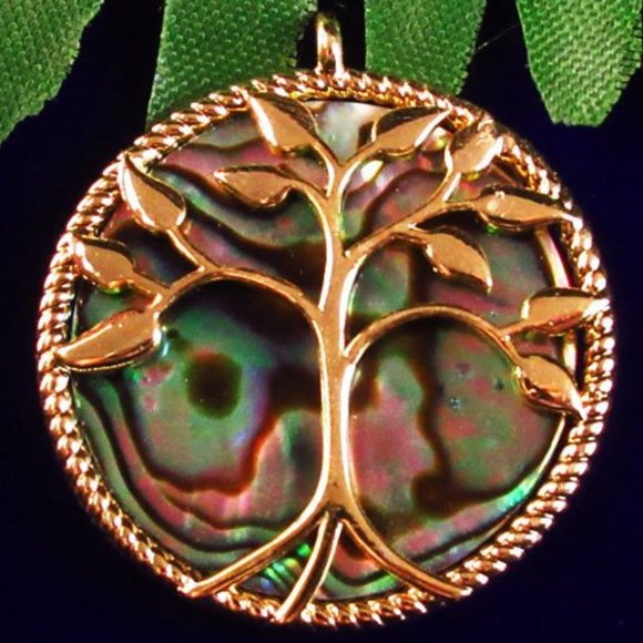 NWOT Abalone Shell Tree Round Pendant 25x3mm | Jewelry | Brand New ...